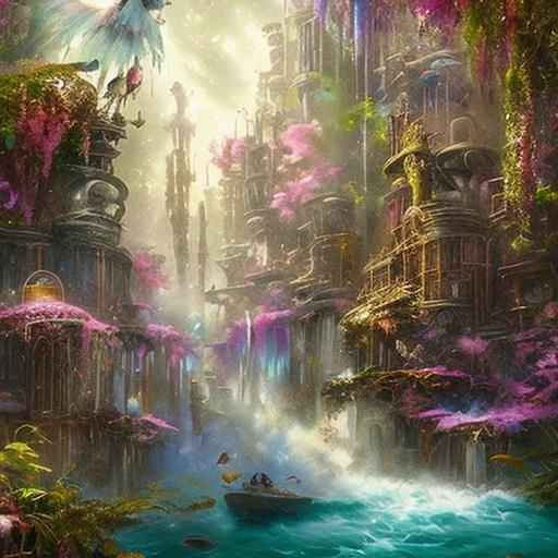 watercolor, wet on wet painting of a beautiful float...