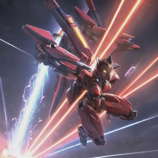 A giant walking mech firing a salvo of plasma cannon... | OpenArt