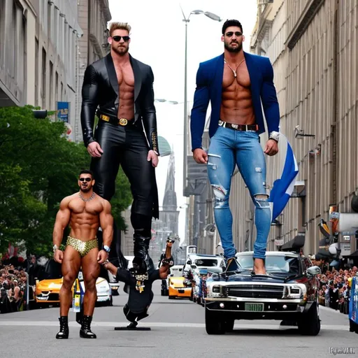 30 foot tall bodybuilder vs 7-foot-tall runway model... | OpenArt