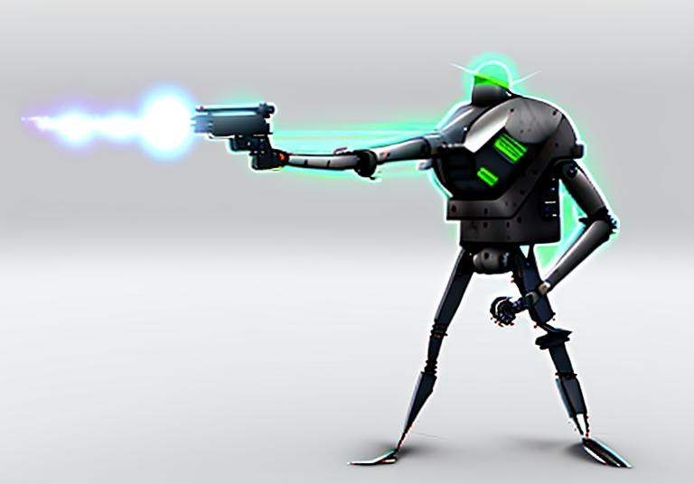 Robot holding a gun | OpenArt