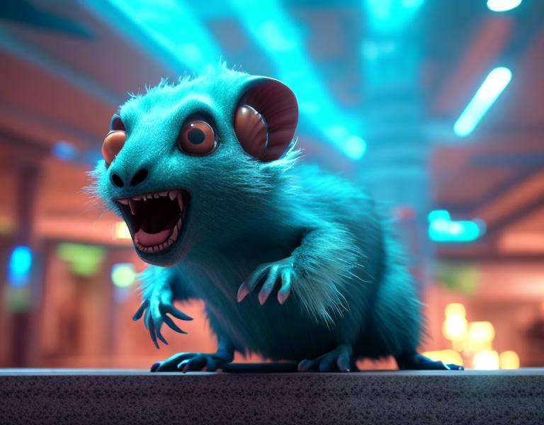 alien rodent, mostly cyan | OpenArt