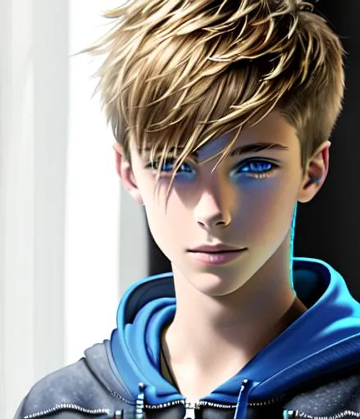 Concept art, digital brush, Beautiful young teen boy... | OpenArt