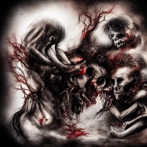 Two souls colliding in hell while being torn apart b...