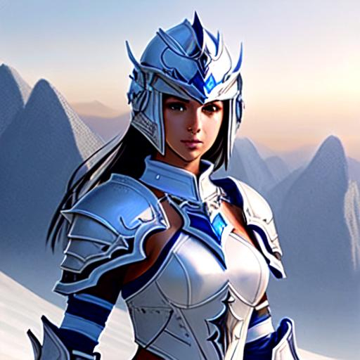 Naomi Scott, white Dragoon Artifact armor from FFXI,... | OpenArt