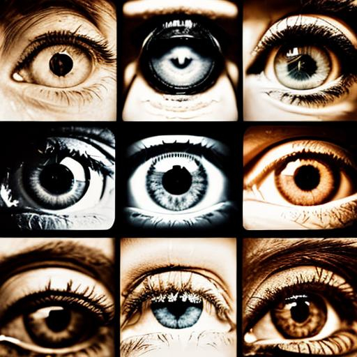 Creative playful collage of eyes, close up, vintage... | OpenArt