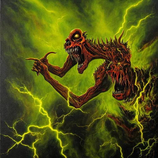 Ultrarealistic macabre painting of a Demon. The Dem... | OpenArt