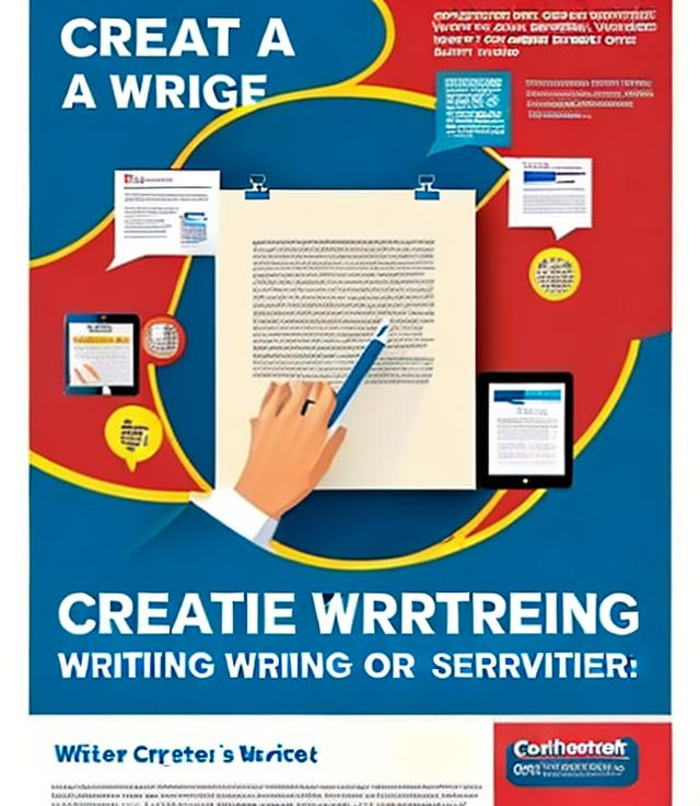 Create a poster advertising writing services in english