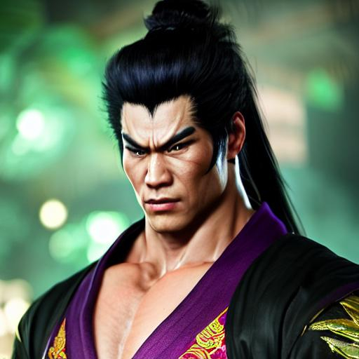 realistic concept portrait of Lei Wulong from Tekken...