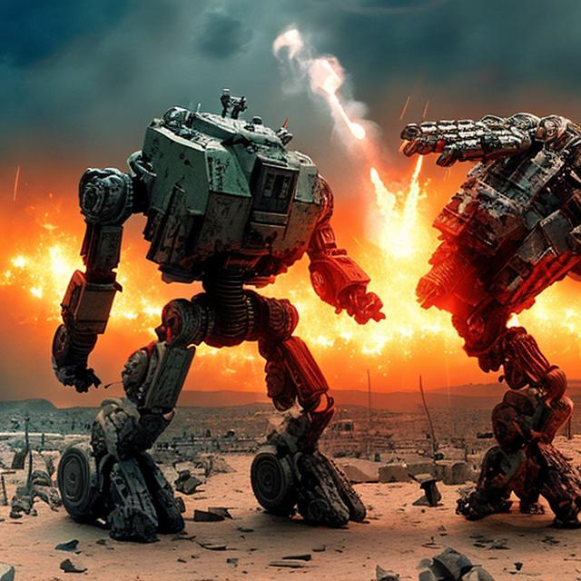 Battle of Armageddon, robots fighting in 3 d IMAX | OpenArt