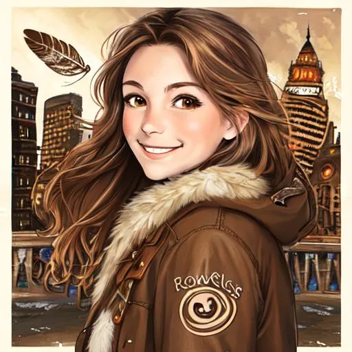 light Brown haired woman, brown adventuring clothes,...