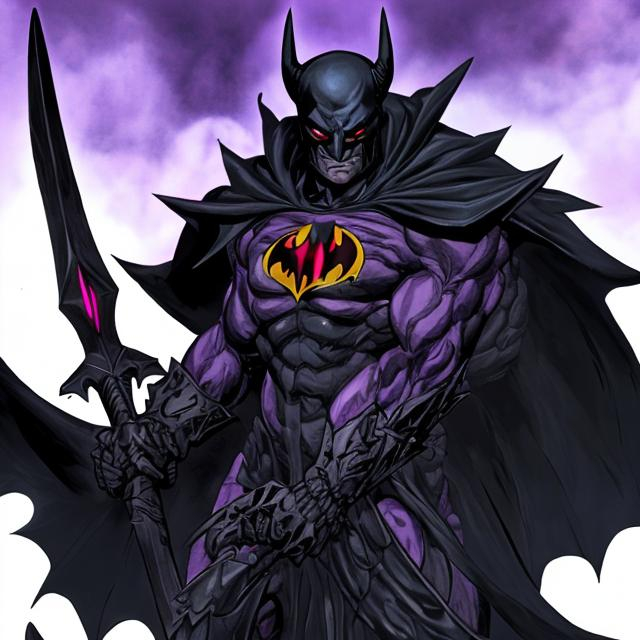 demon batman wearing void armour with void axe | OpenArt
