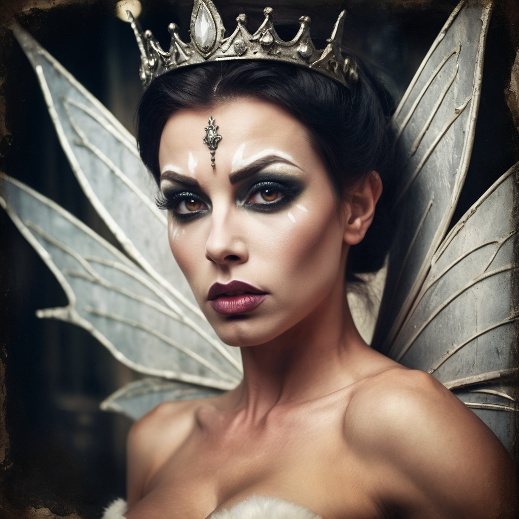 Grunge medieval Tinkerbell drag queen bodybuilder (s...