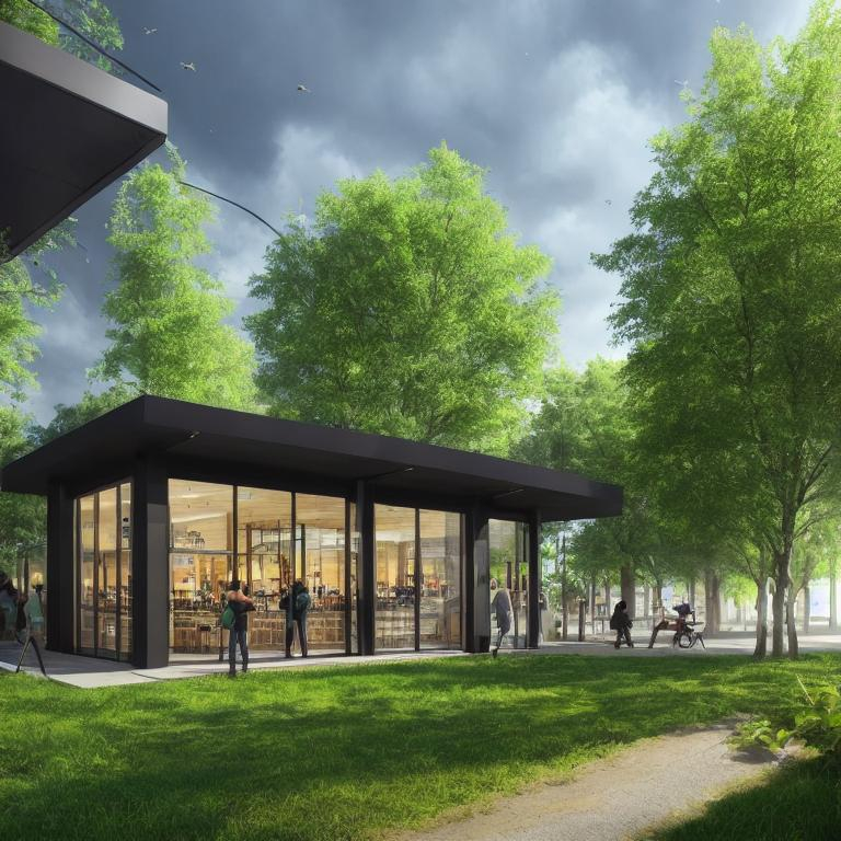 urban downtown storefront, cafe, sunny day, Realisti... | OpenArt