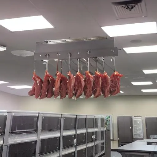 using a data center room to hang meat from ceiling...