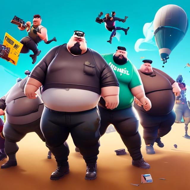 fat men playing fortnite