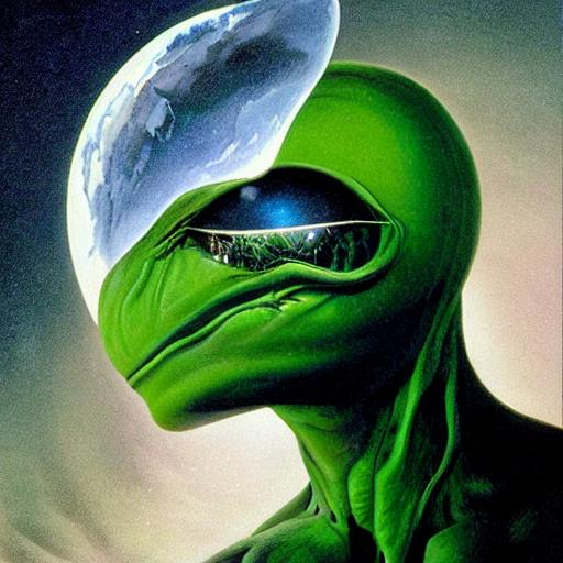 a dream portrait of a anthropomorphic alien, green a... | OpenArt