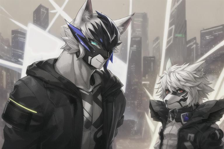 a male protogen fursona, well drawn, masterfully dra... | OpenArt