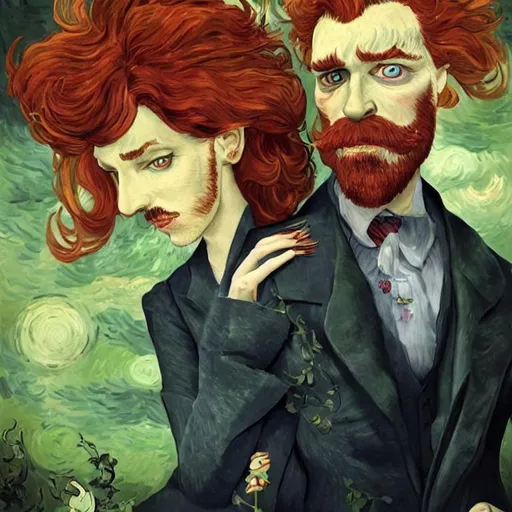 oil painting by Vincent VanGogh Artgerm and Tim Burt... | OpenArt