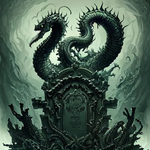 hydra is a sea serpent with many female heads; macab... | OpenArt