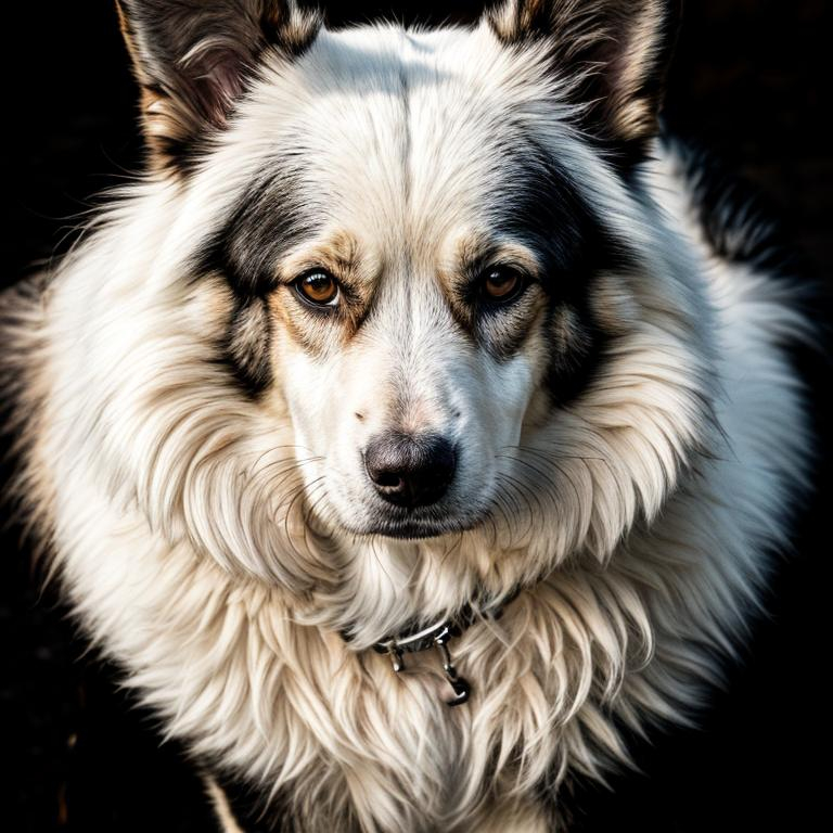 portrait of a dog, symetric face