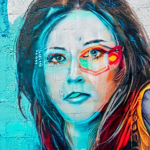 Kelley Bartek street art portrait 8K resolution