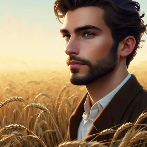 Wide angle full body splash art portrait of a young...