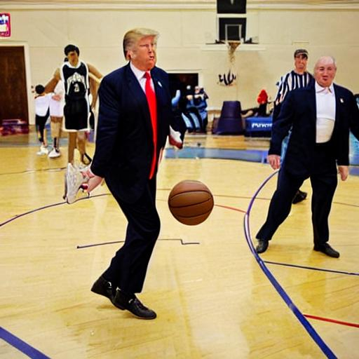 donald trump playing basketball | OpenArt