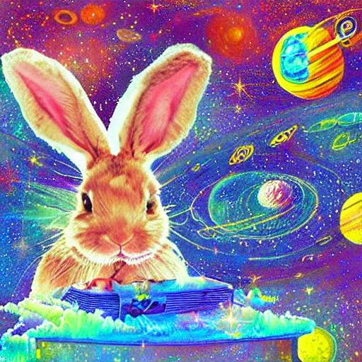 Bunny on LSD in Space and travel- Realistic Art | OpenArt