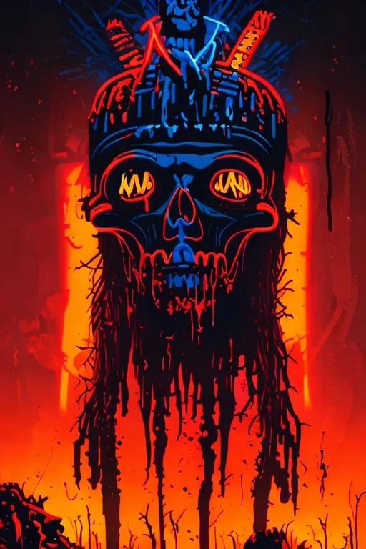 A NEON MAYAN SACRIFICE N HIGH RESOLUTION HORROR TERR...