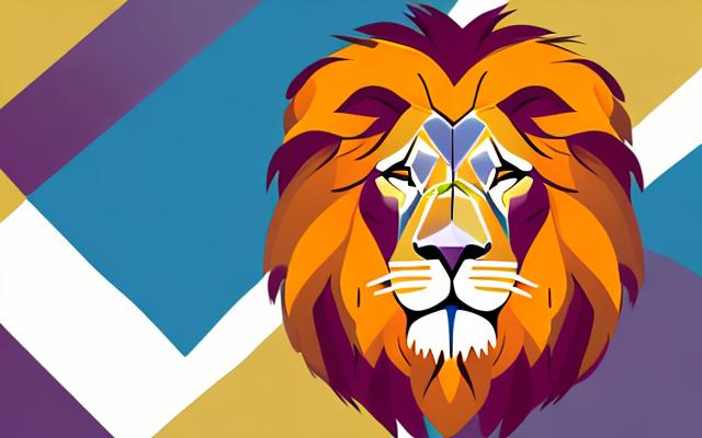 Abstract lion horizontal cartoon