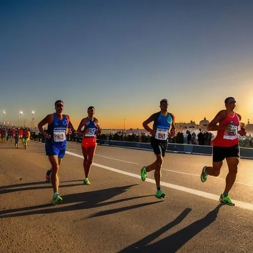 5 runners in a marathon in Cordoba with 40 degrees a...