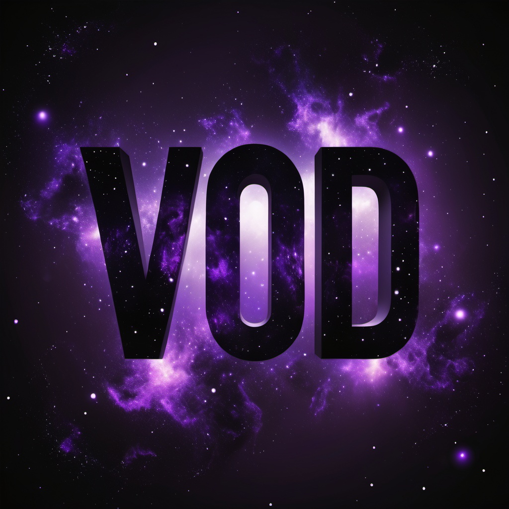 "VOID" all capital letters text, cosmic void backgro...