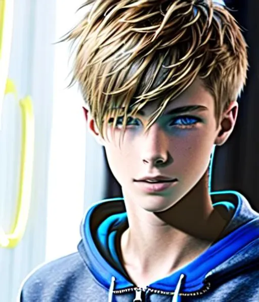 Concept art, digital brush, Beautiful young teen boy... | OpenArt