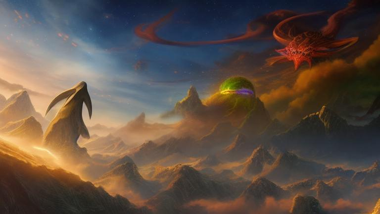 Cthulhu, planet and stars in sky, intricate, masterp... | OpenArt