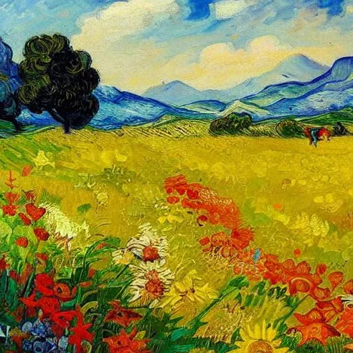 Beautiful Romanian welsh painting with baby. Van gou...