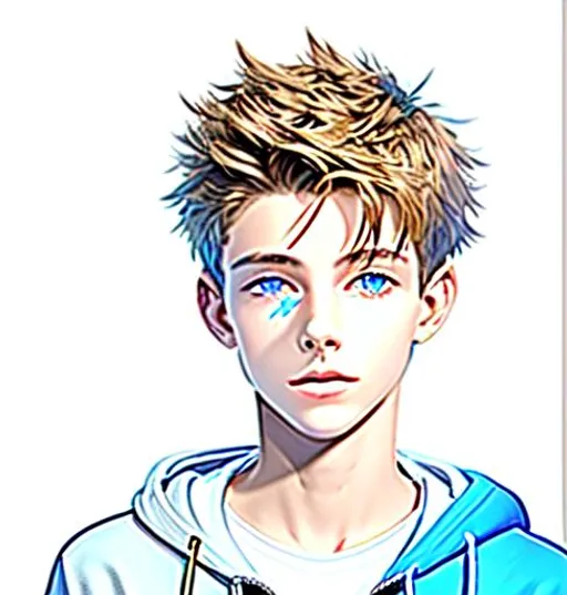 Concept art, digital brush, Beautiful young teen boy... | OpenArt