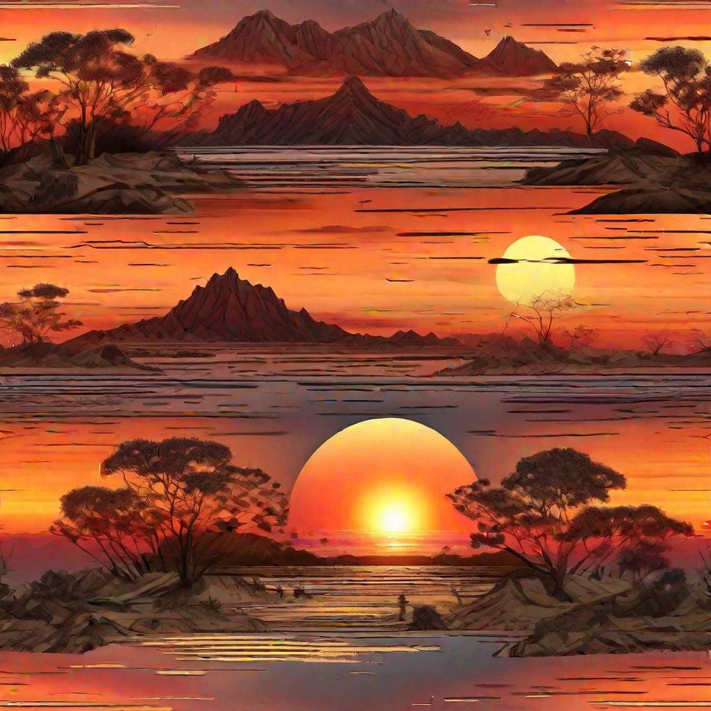 A beautiful sunset , highly detailed, beautiful feat...
