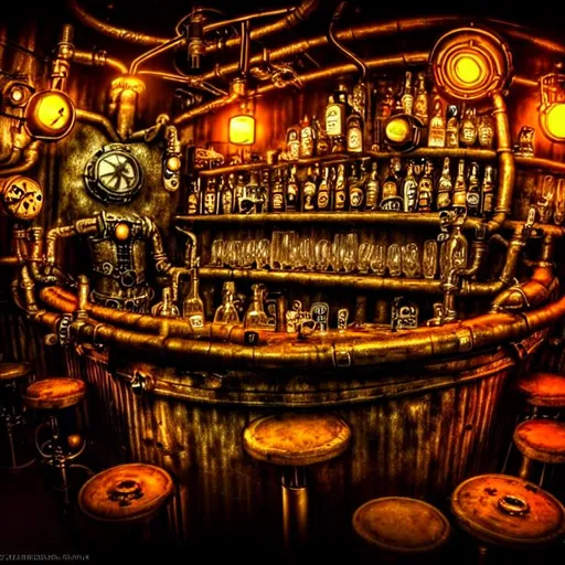 machinarium steampunk bar 8k HDR | OpenArt
