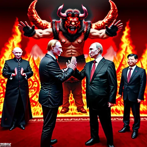 Ultra Photo Realistic, Very Detailed, Putin gives a...