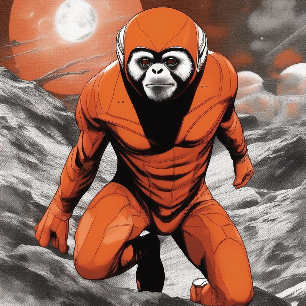 Gibbon orange and red, Mars, masterpiece, best quali... | OpenArt
