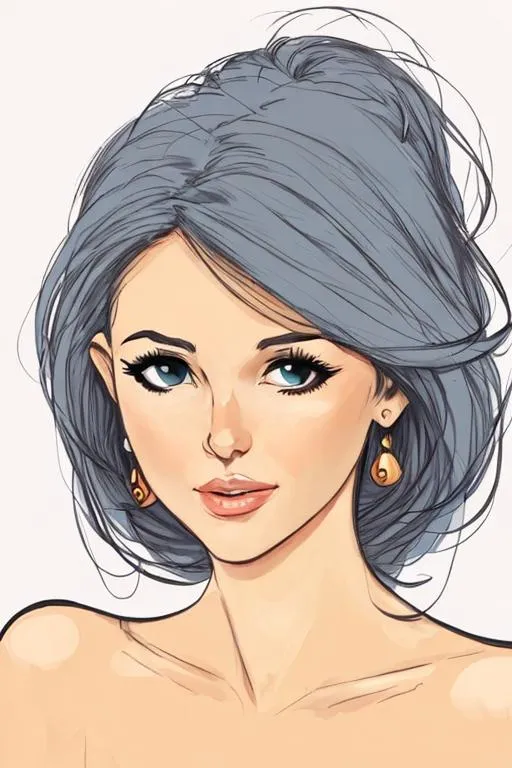 Beautiful woman cartoon portrait | OpenArt