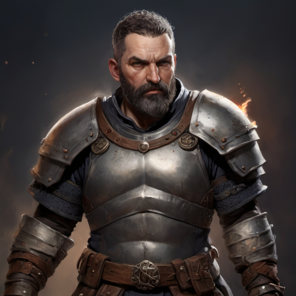 (torso) Male stocky large mature albanian knight wit...