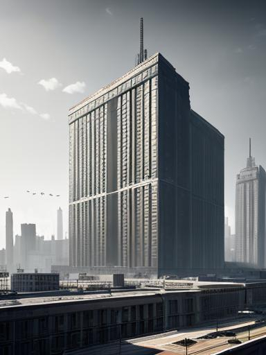 a dark grey soviet nazi building, alfred speer, mega... | OpenArt