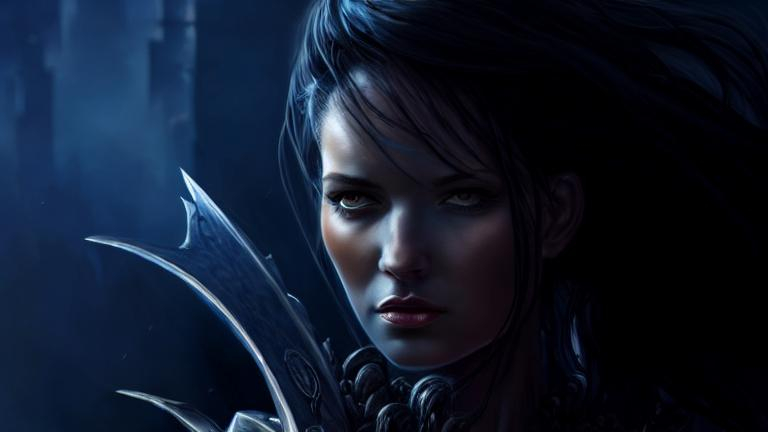 Portrait of Sarah Kerrigan with black hair and with... | OpenArt