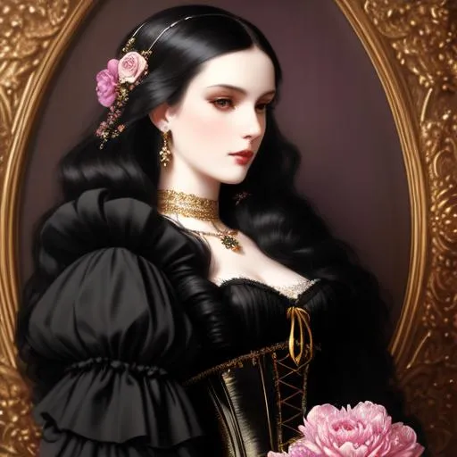 a Beautiful Goth Renaissance woman, Corset. High Fas... | OpenArt