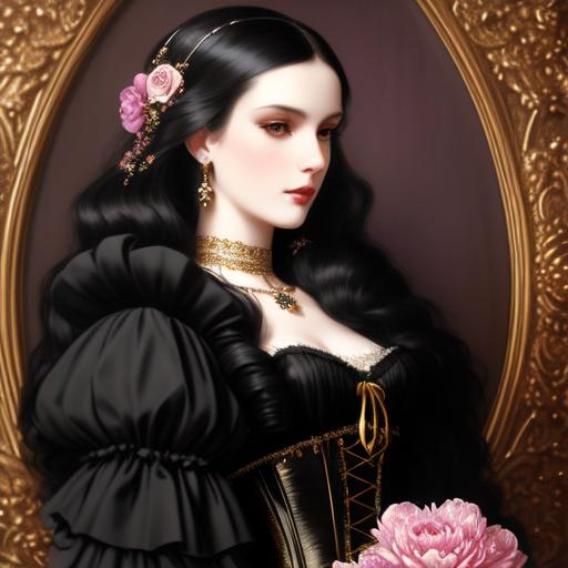 a Beautiful Goth Renaissance woman, Corset. High Fas... | OpenArt
