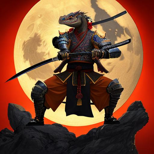 komodo-dragon-mutant-sensei-samurai-armour-katana-sw... | OpenArt