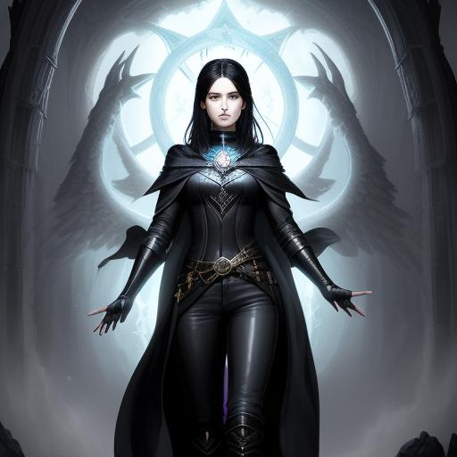 Sorceress warlock casting spell. summoning spell. ha... | OpenArt