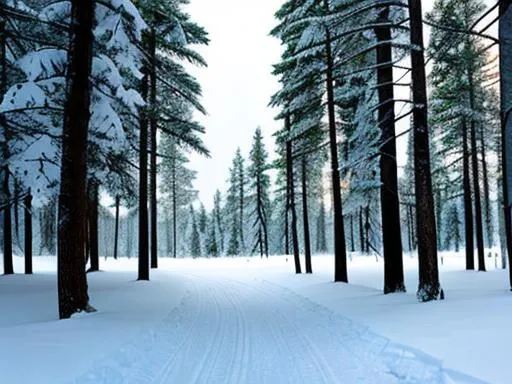 A snowy hyper realistic forest with bushes | OpenArt