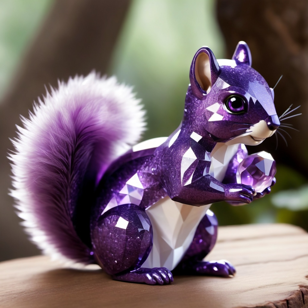 Create an enchanting Crystal Squirrel with amethyst-...